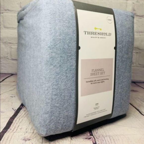 Threshold | Bedding | Nwt Threshold Flannel Sheet Set In Blue | Poshmark